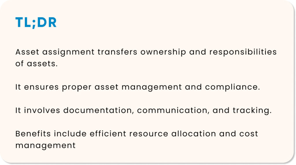Asset Assignment: Track Who's Responsible for What | AssetCues Glossary Asset Assignment: Track Who's Responsible for What | AssetCues Glossary